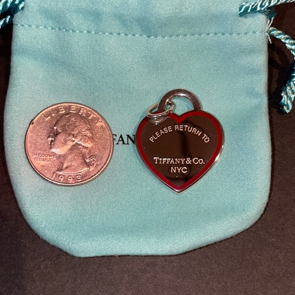 Tiffany & Co. | Jewelry | Return To Tiffany Red Outline Heart Tag Charm ...